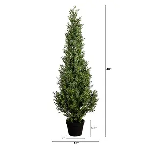 NEARLY NATURAL 4' Uv Resistant Artificial Boxwood Topiary Tree