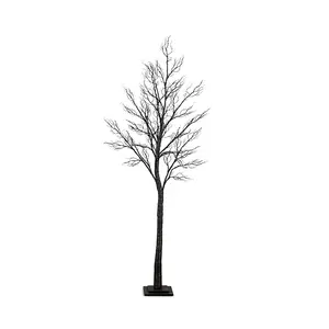 NEARLY NATURAL 7' Pre-lit Halloween Minimalist Twig Artificial Fall Tree - Brown