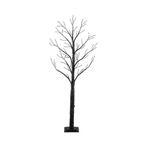 NEARLY NATURAL 6' Pre-lit Artificial Halloween Twig Tree - Black