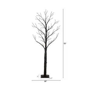 NEARLY NATURAL 6' Pre-lit Artificial Halloween Twig Tree