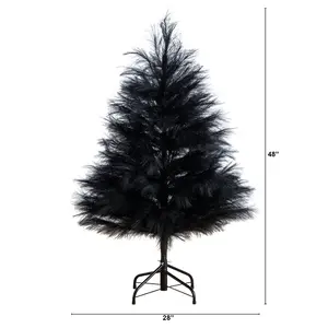 NEARLY NATURAL 4' Artificial Halloween Pampas Grass Christmas Tree