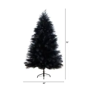 NEARLY NATURAL 6' Artificial Halloween Pampas Grass Christmas Tree