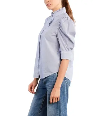 BILLY T Puff Sleeve Shirt - Smoke Navy