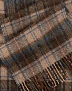 Polo Ralph Lauren Wool Cashmere Blend Plaid Scarf - Camel Multi