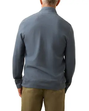 Faherty Brand Textured Knit Quarter Zip Sweater - Breaker Blue