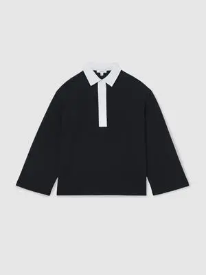 REISS Interlock Contrast-collar Sweatshirt