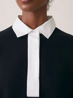 REISS Interlock Contrast-collar Sweatshirt