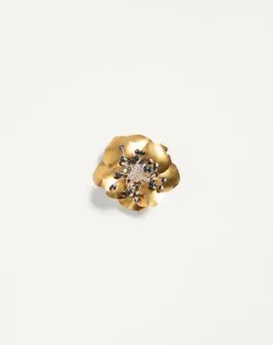 Valentino Garavani Fleur Lumineuse Brooch - Antique Brass