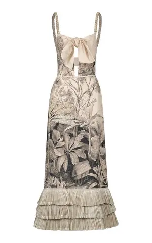 Johanna Ortiz Linen-blend Printed Dress - Print