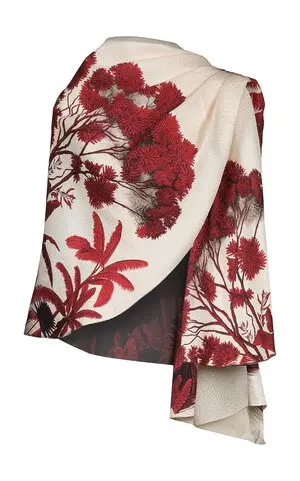 JOHANNA ORTIZ Wool-silk Ocean Of Secrets Cape