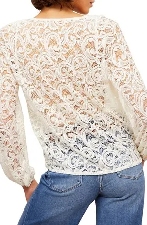 FRIENDS LIKE THESE Lace Ruffle Long Sleeve Top