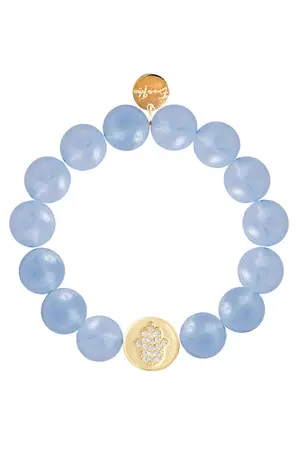 EMMA RAE Jade Hamsa Bracelet - Blue