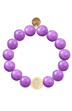 EMMA RAE Jade Hamsa Bracelet - Purple