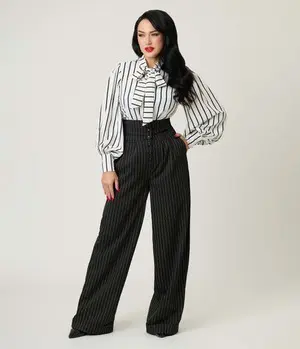 Unique Vintage Button Detailed Pants For Women