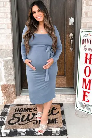 PINKBLUSH Square Neck Midi Dress