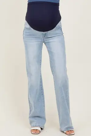 PINKBLUSH High Rise Wide Leg Maternity Jeans