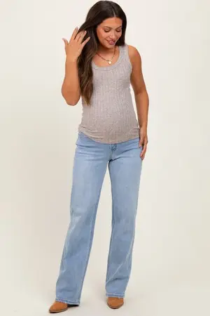 PINKBLUSH Relaxed Straight Leg Maternity Jeans