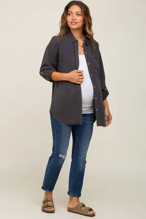 PINKBLUSH Button Down Maternity Top