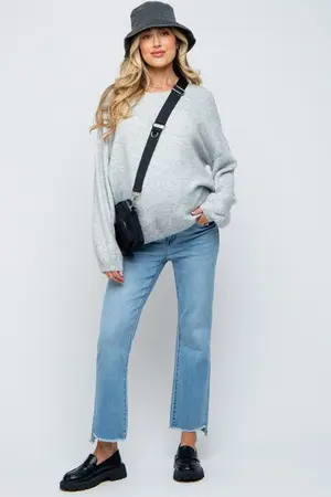 PINKBLUSH Raw Edge Crop Maternity Jeans