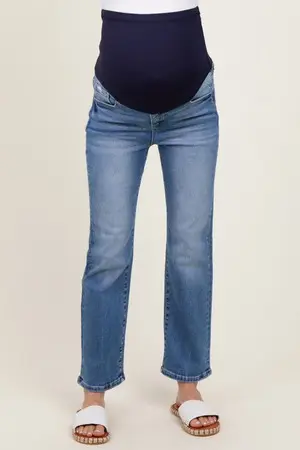 PINKBLUSH Maternity Cropped Straight Leg Jeans