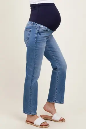 PINKBLUSH Maternity Cropped Straight Leg Jeans