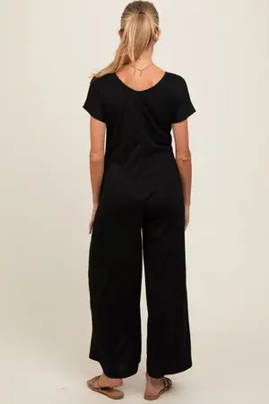 PINKBLUSH Ribbed Wide Leg Jumpsuit