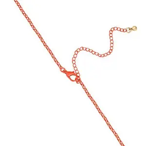 HELLO KITTY Pave Pendant Necklace - Gold/ Neon Red