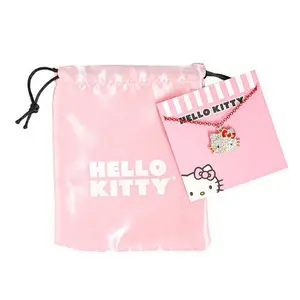 HELLO KITTY Pave Pendant Necklace - Gold/ Neon Red