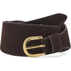 Mango Obi Suede Belt - Chocolate