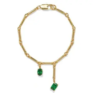 Lady Grey Ivy Charm Bracelet - Gold/green