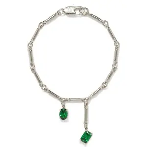 Lady Grey Ivy Charm Bracelet - Silver/green
