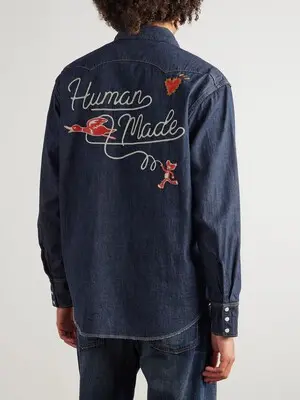 HUMAN MADE Embroidered Denim Shirt