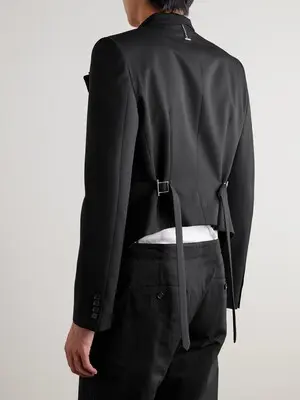 Alexander McQueen Double-breasted Asymmetric Wool-gabardine Blazer