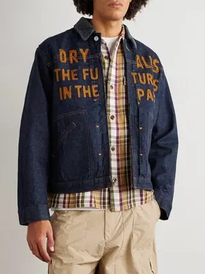 HUMAN MADE Embroidered Denim Jacket - Blue