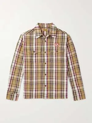 HUMAN MADE Human Made - Logo-Appliquéd Checked Cotton Shirt - Men - Neutrals - S Beige