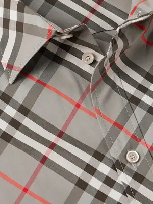 Burberry Checked Cotton-poplin Shirt - Neutrals