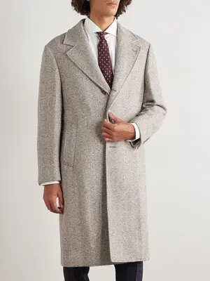 Brunello Cucinelli Herringbone Woven Coat - Neutrals