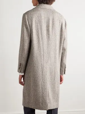 Brunello Cucinelli Herringbone Woven Coat - Neutrals