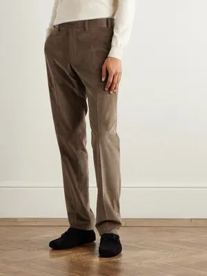 Canali Tapered Cotton-blend Corduroy Trousers