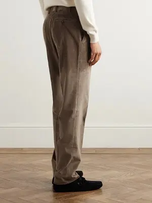 Canali Tapered Cotton-blend Corduroy Trousers