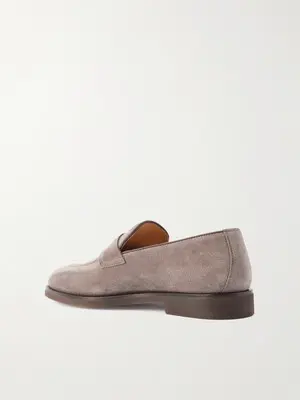 Brunello Cucinelli Suede Penny Loafers - Brown