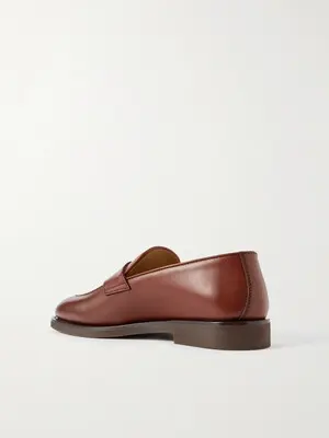 Brunello Cucinelli Flex Leather Penny Loafers - Brown