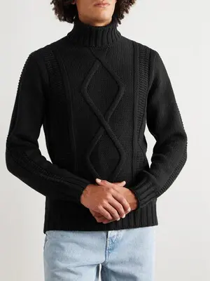 Brunello Cucinelli Intarsia Cashmere Rollneck Sweater