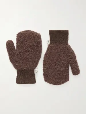 A KIND OF GUISE Virgin Wool-blend Bouclé Mittens - Brown