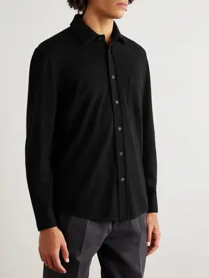 Brunello Cucinelli Wool, Cashmere And Silk-blend Shirt