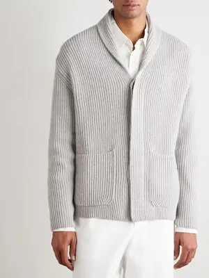 Altea Shawl-collar Ribbed Wool Cardigan