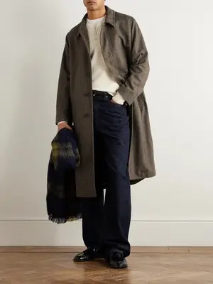 Boglioli Herringbone Wool-blend Coat
