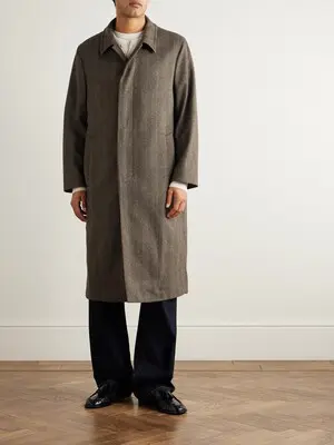 Boglioli Herringbone Wool-blend Coat