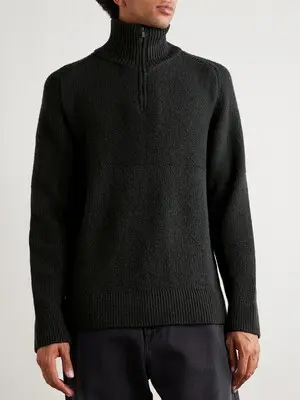 Altea Wool-blend Half-zip Sweater - Green
