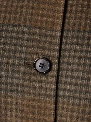 Theory Belted Checked Wool And Cashmere-blend Coat